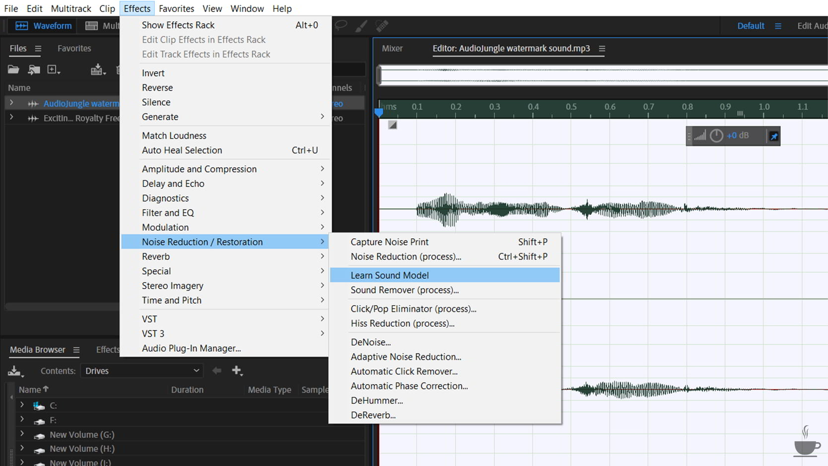 حذف واترمارک صوتی از موزیک - کافه تدوین